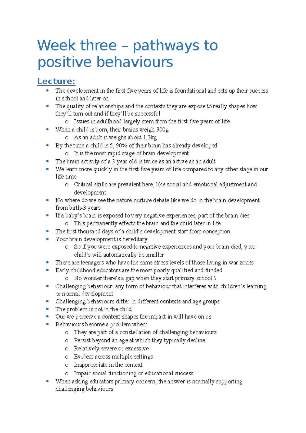 Week 3 - Lecture notes with Dr Ray Handley and tutorial notes with Ian ...