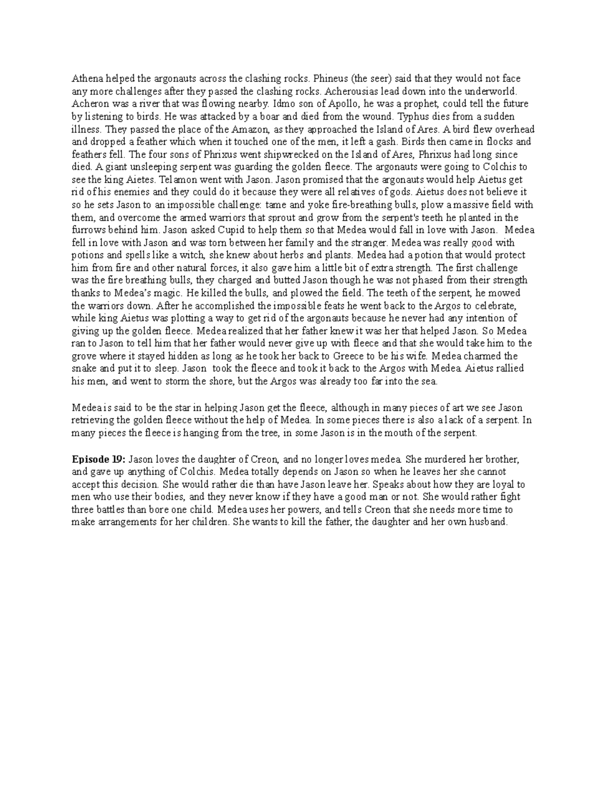 CLAS lecture 18 - Athena helped the argonauts across the clashing rocks ...