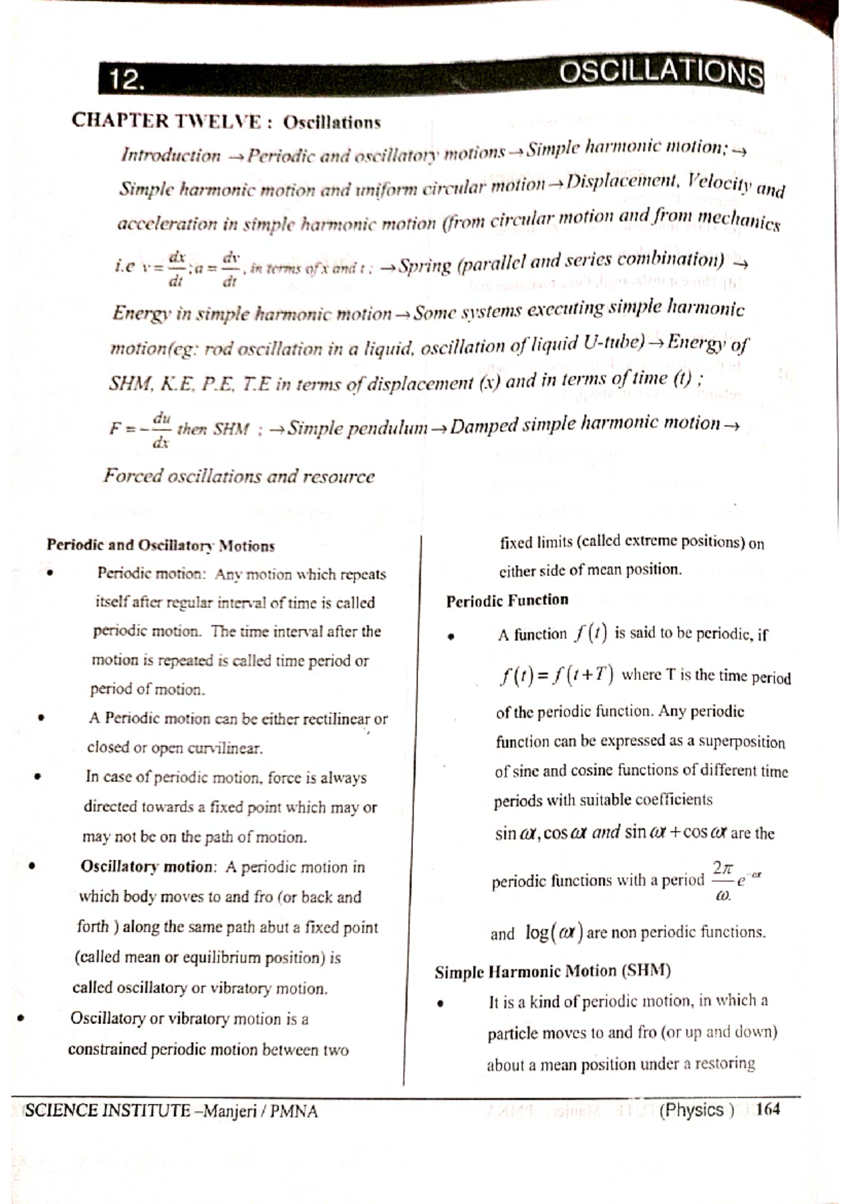 Neet study meterial Physics - Oscillations - With practice questions ...