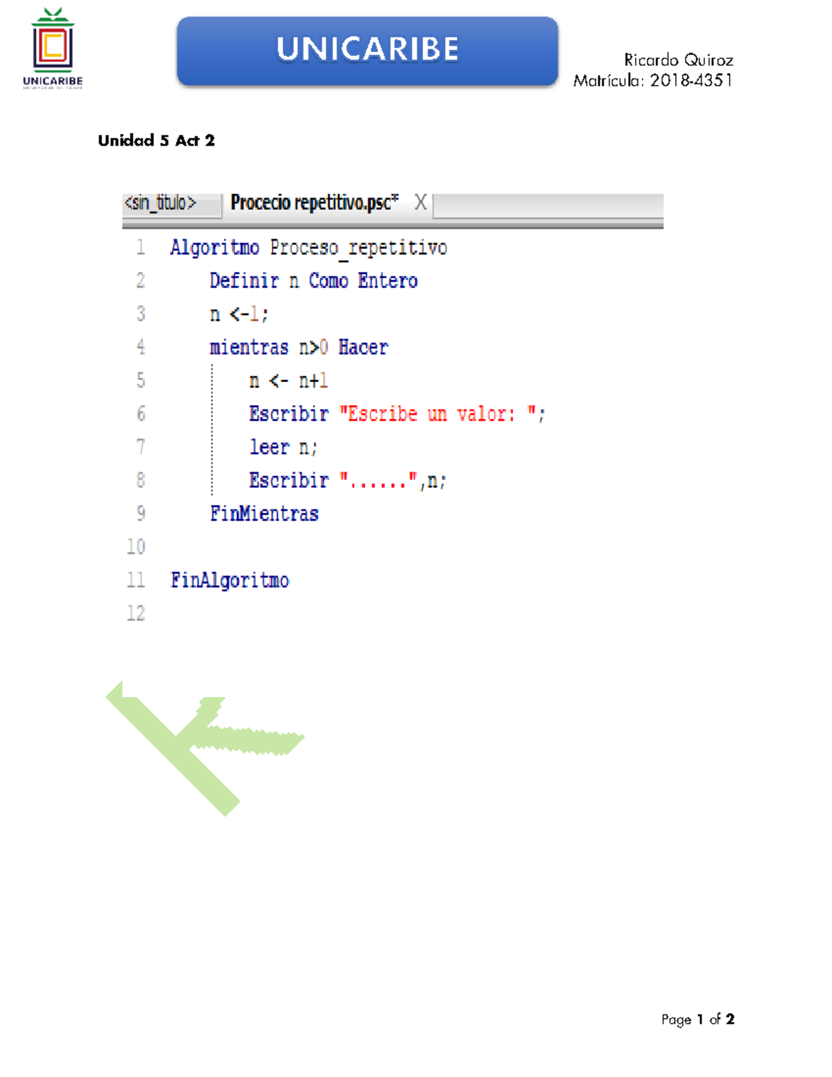 Proceso repetitivo - Introducción a la programación - Ricardo Quiroz ...