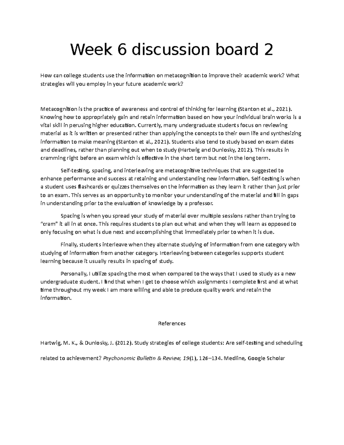Week 6 Discussion Board 2 - Week 6 discussion board 2 How can college ...