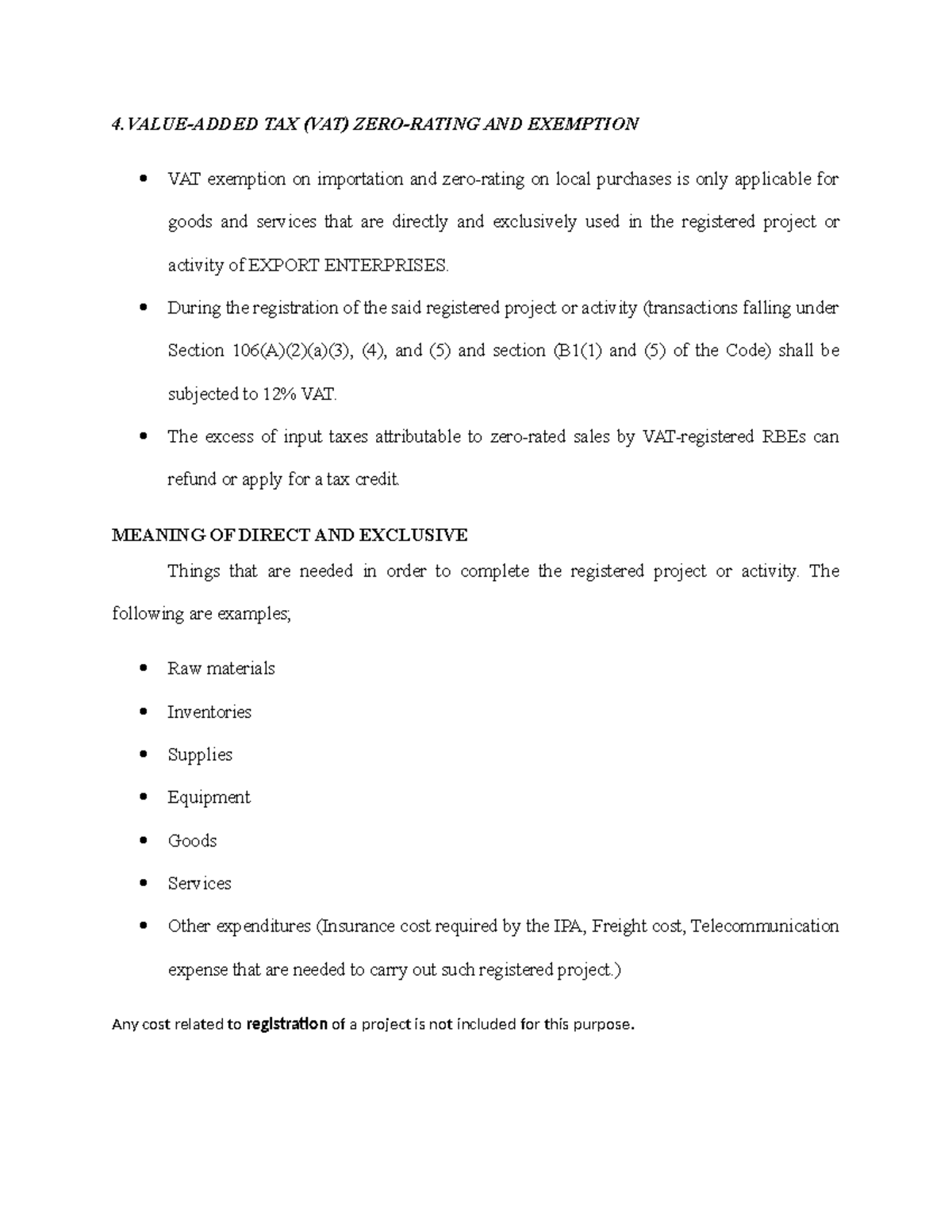 Tax Summary - jsjs - 4-ADDED TAX (VAT) ZERO-RATING AND EXEMPTION VAT ...