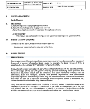 Distribution System AND Substation Design- Distribution Lines (lecture) - NVSU - Studocu