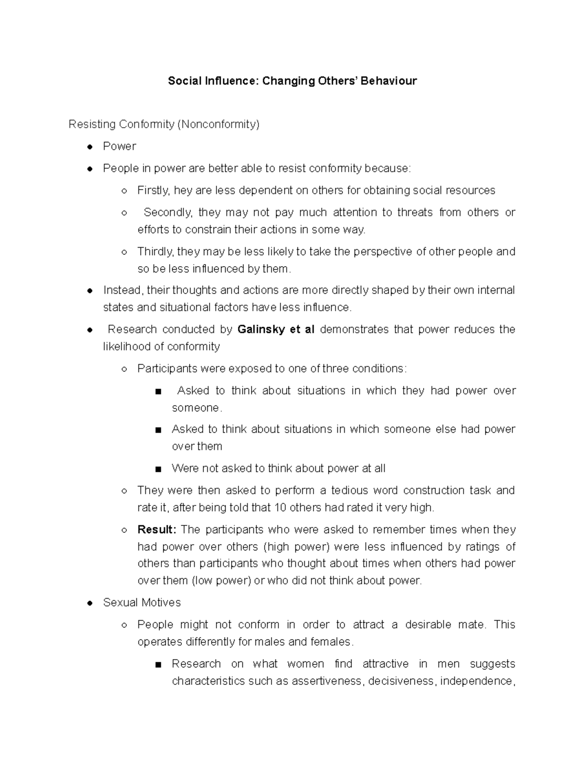 Unit 5 lec2 - unit 5 - Social Influence: Changing Others’ Behaviour ...