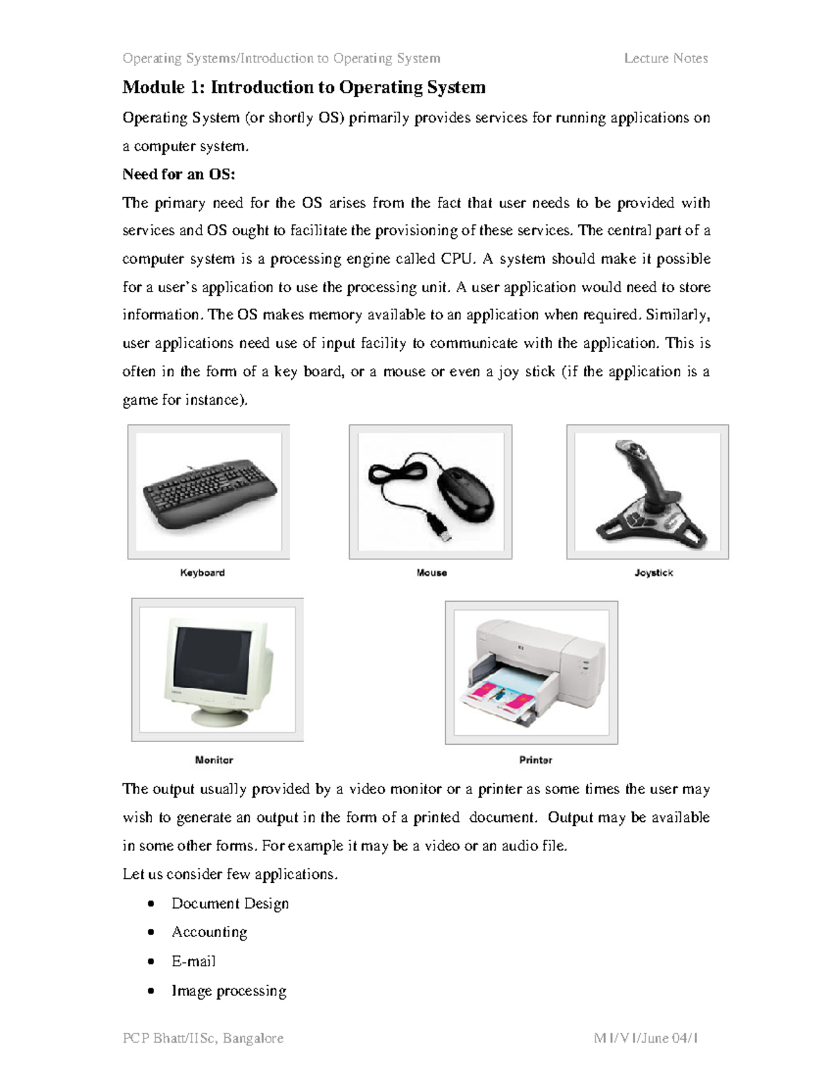 Introduction to operating system - Module 1: Introduction to Operating ...