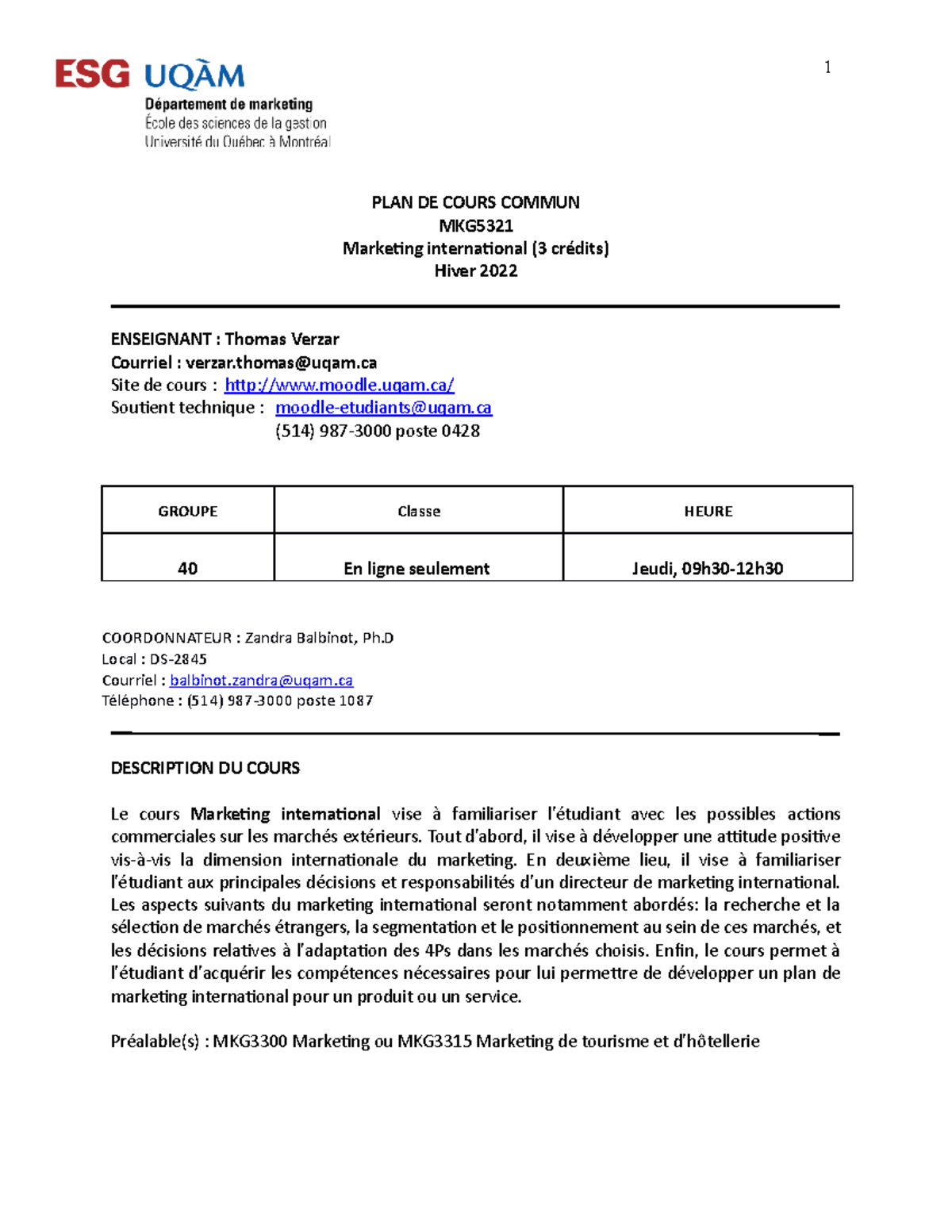 MKG5321 Gr 40 plan de cours H2022 - PLAN DE COURS COMMUN MKG Marketing ...