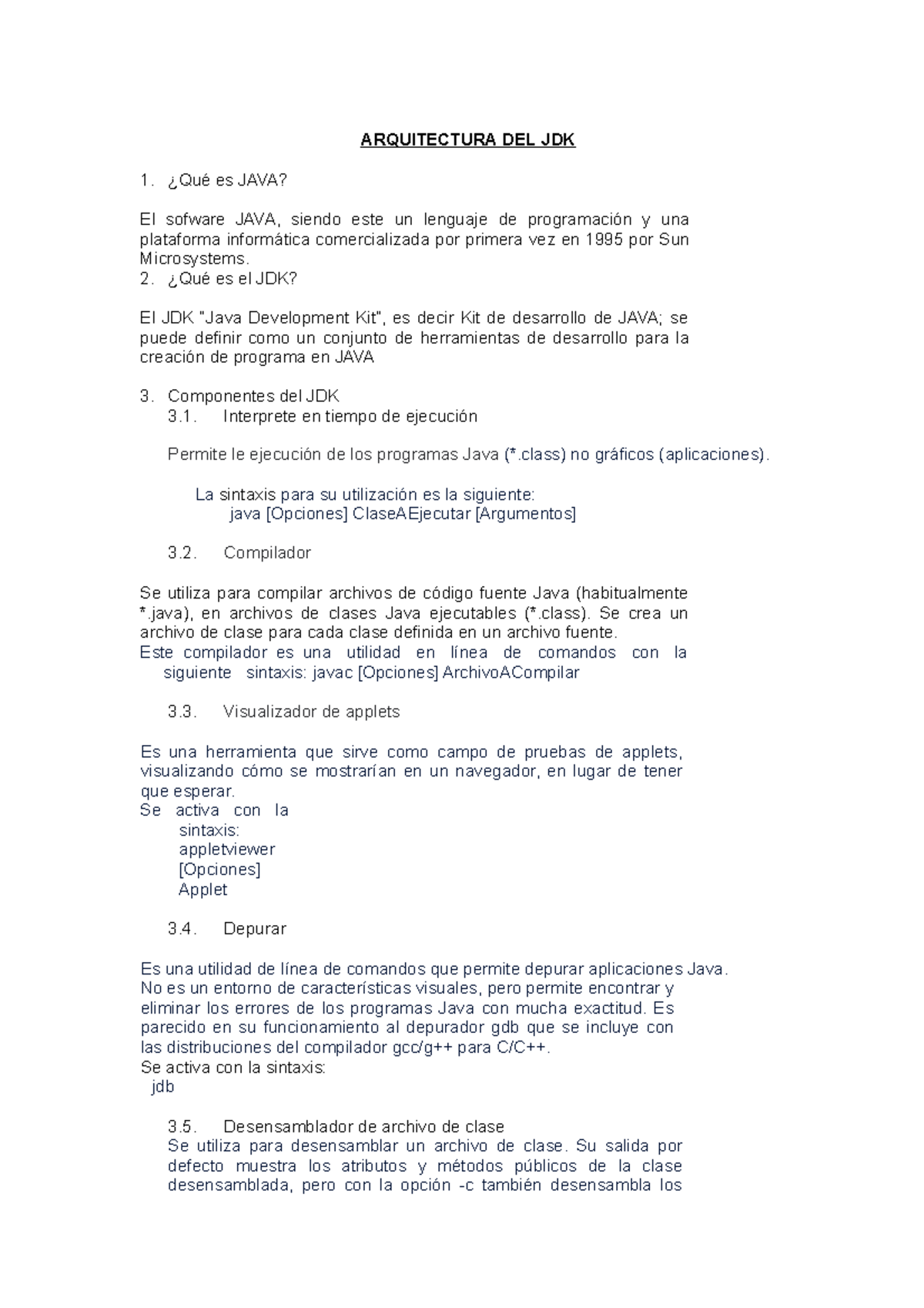 Arquitectura DEL JDK - tarea academica 1 - ARQUITECTURA DEL JDK ¿Qué es ...