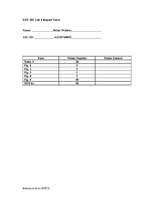 EEE202 Lab4 - Lab Report - Circuits I - EEE 202 Lab 4 Report Form Name: Brian - Studocu