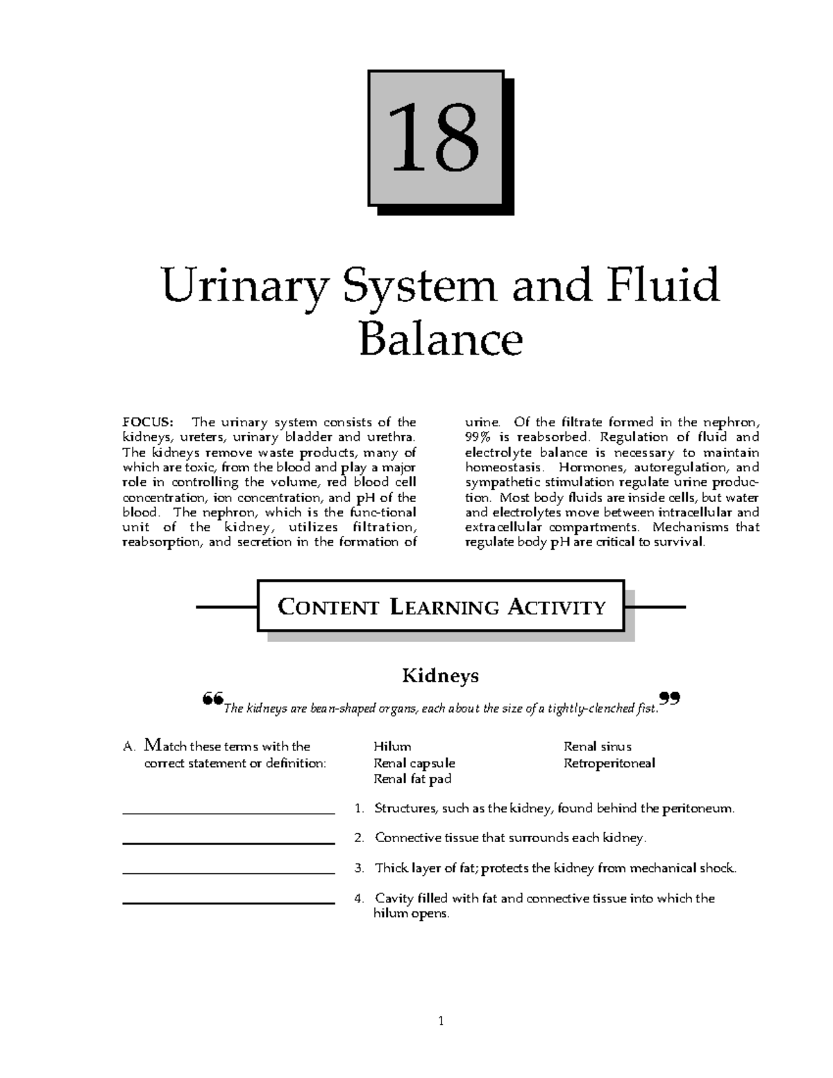 Exam January 30 Spring 2021, questions - Urinary System and Fluid ...