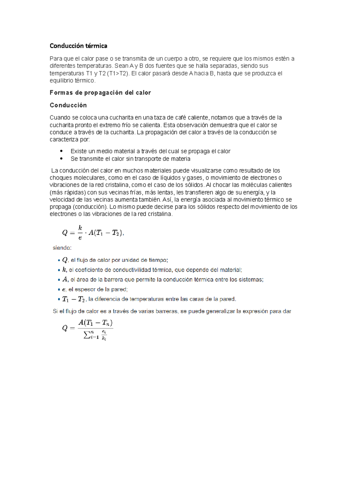 Conducción térmica - Informe conduccion termica fisica 2 - Conducción térmica Para que el calor ...