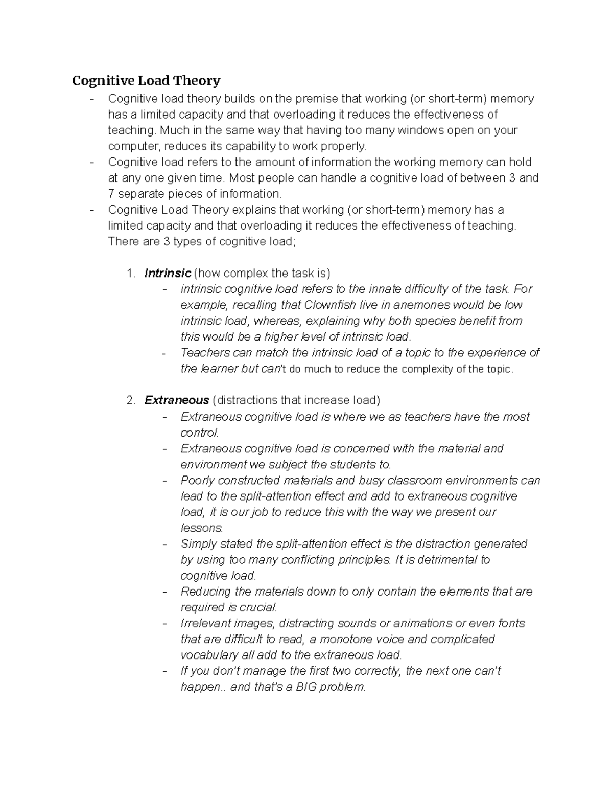 Cognitive Load Theory - Cognitive Load Theory Cognitive load theory ...
