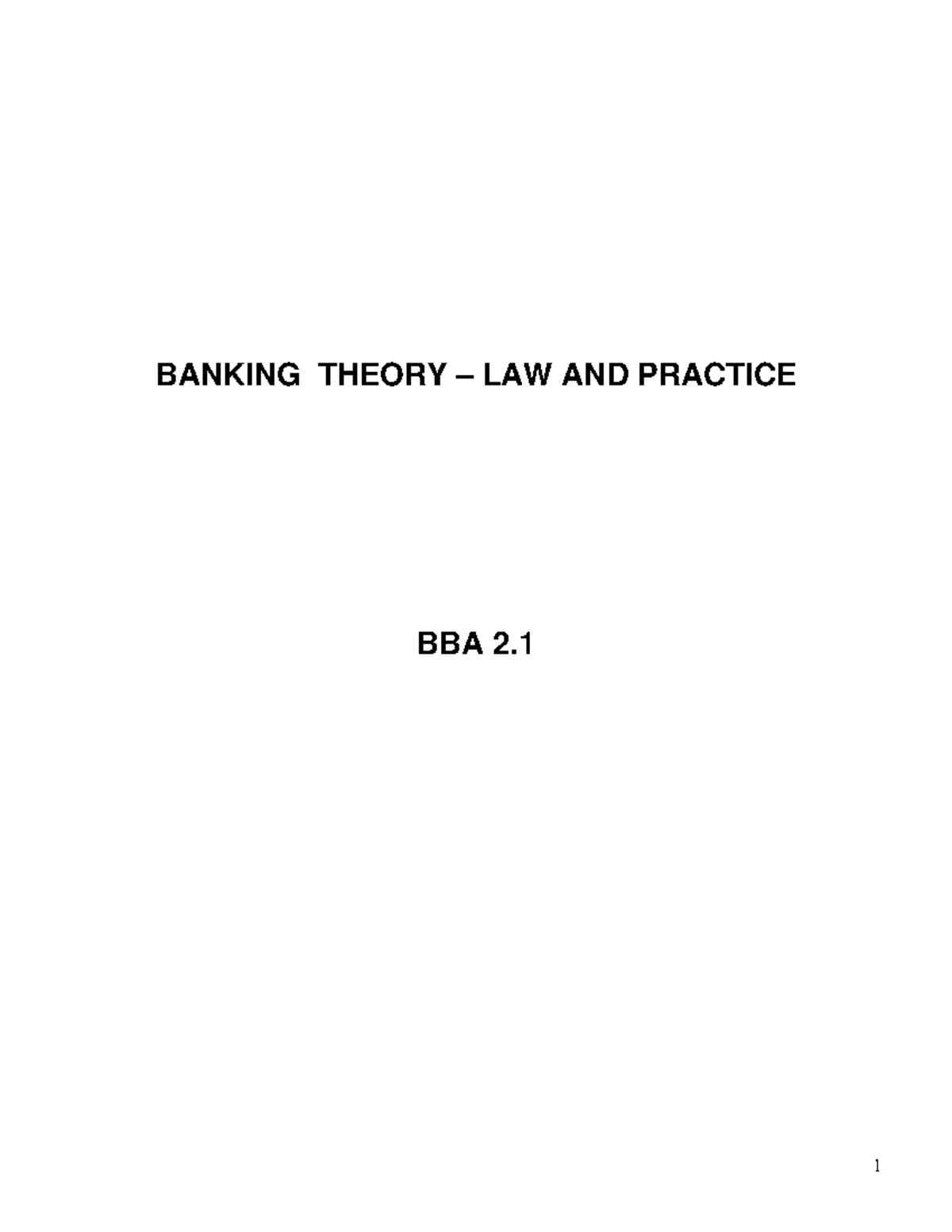 Law Practice of Banking - BANKING THEORY – LAW AND PRACTICE BBA 2 ...