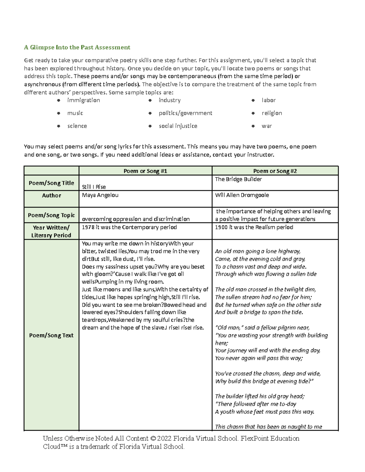 5.3 english - .......... - A Glimpse Into the Past Assessment Get ready ...