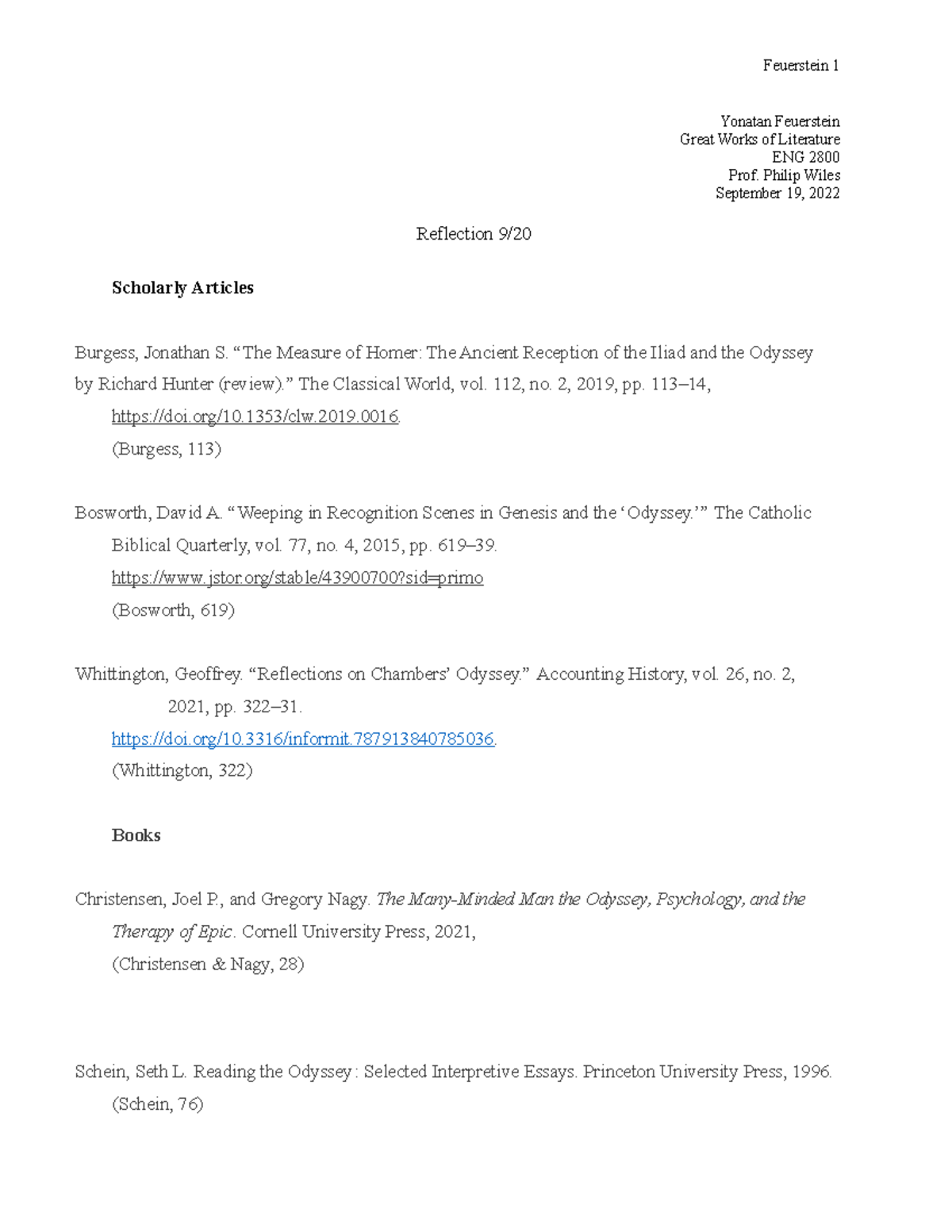 Reflection for 9:20 - Yonatan Feuerstein Great Works of Literature ENG ...