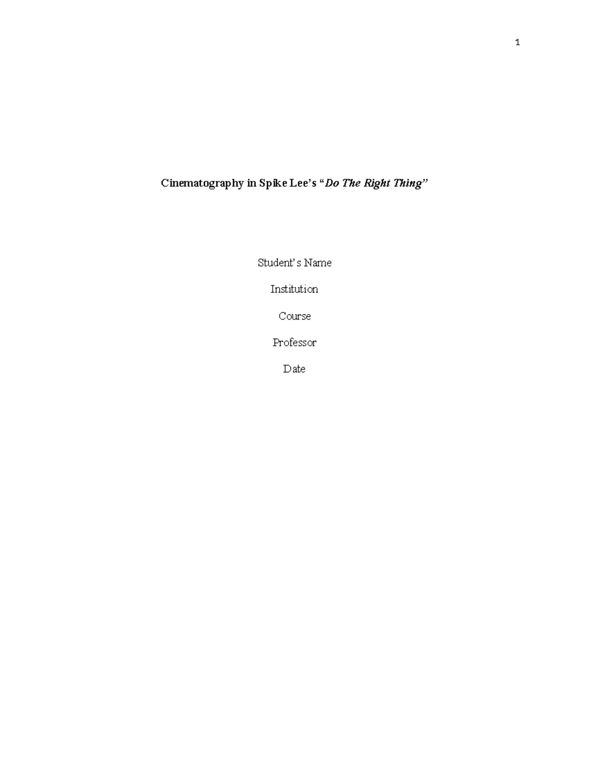 Cinematography in Spike Lee - Strategic framing puts focus on division ...