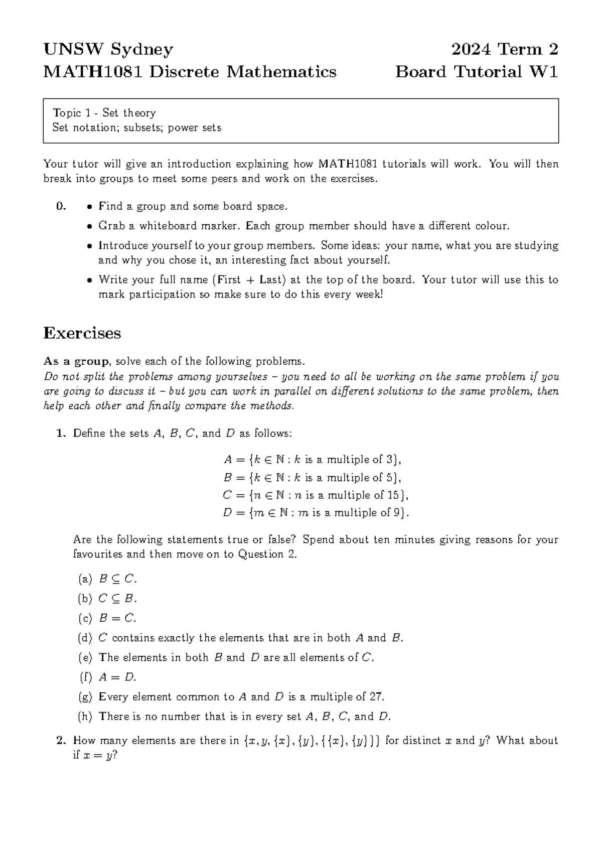 Board Tutorial 1 - You will then break into groups to meet some peers ...
