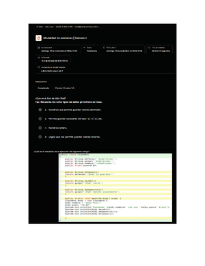Programación orientada a objetos 2 - Programación orientada a objetos Comenzado enlunes, 29 de ...