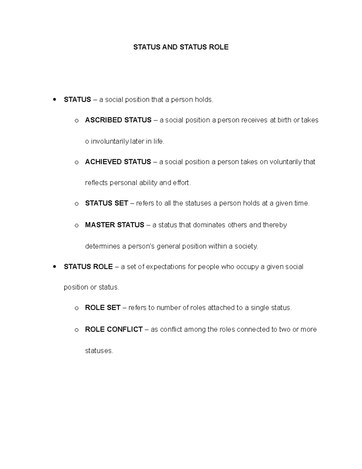Status And Status Role STATUS AND STATUS ROLE STATUS A Social status-and-status-role-status-and-status-role-status-a-social