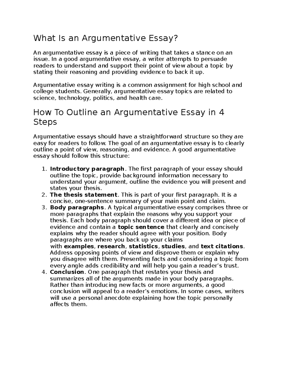 ESL 204 How to write an argument essay - What Is an Argumentative Essay ...