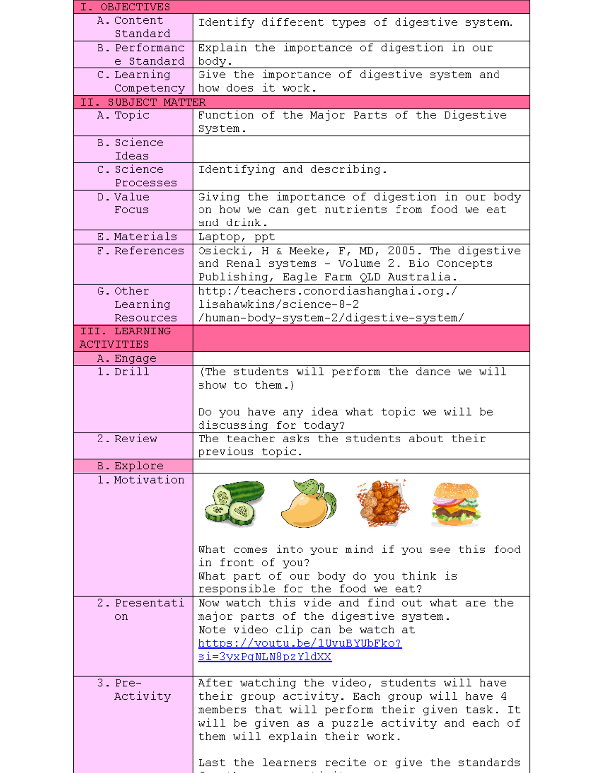 Group 4 Major 1 Sci1 - Science - I. OBJECTIVES A. Content Standard ...