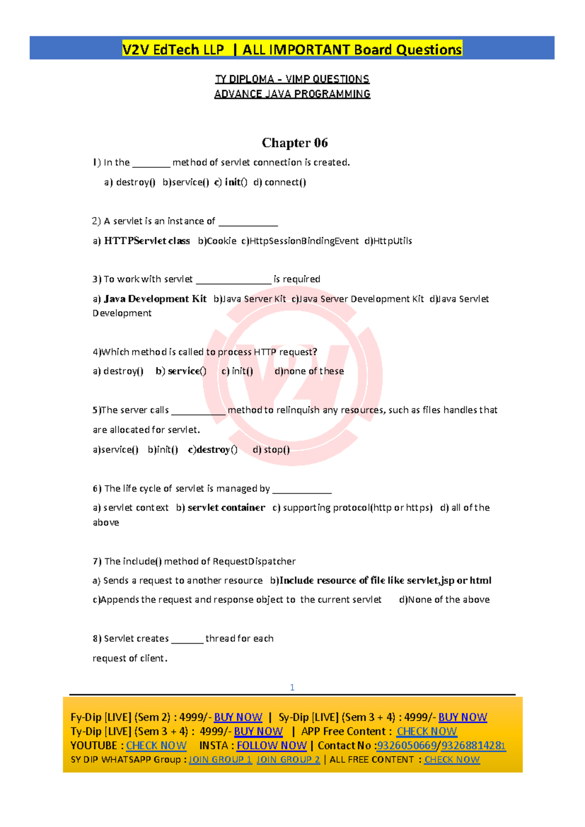 AJP - Chapter 6 VIMP - Ajp msbte - 1 Fy-Dip [LIVE] (Sem 2) : 4999/- BUY NOW | Sy-Dip [LIVE] (Sem ...