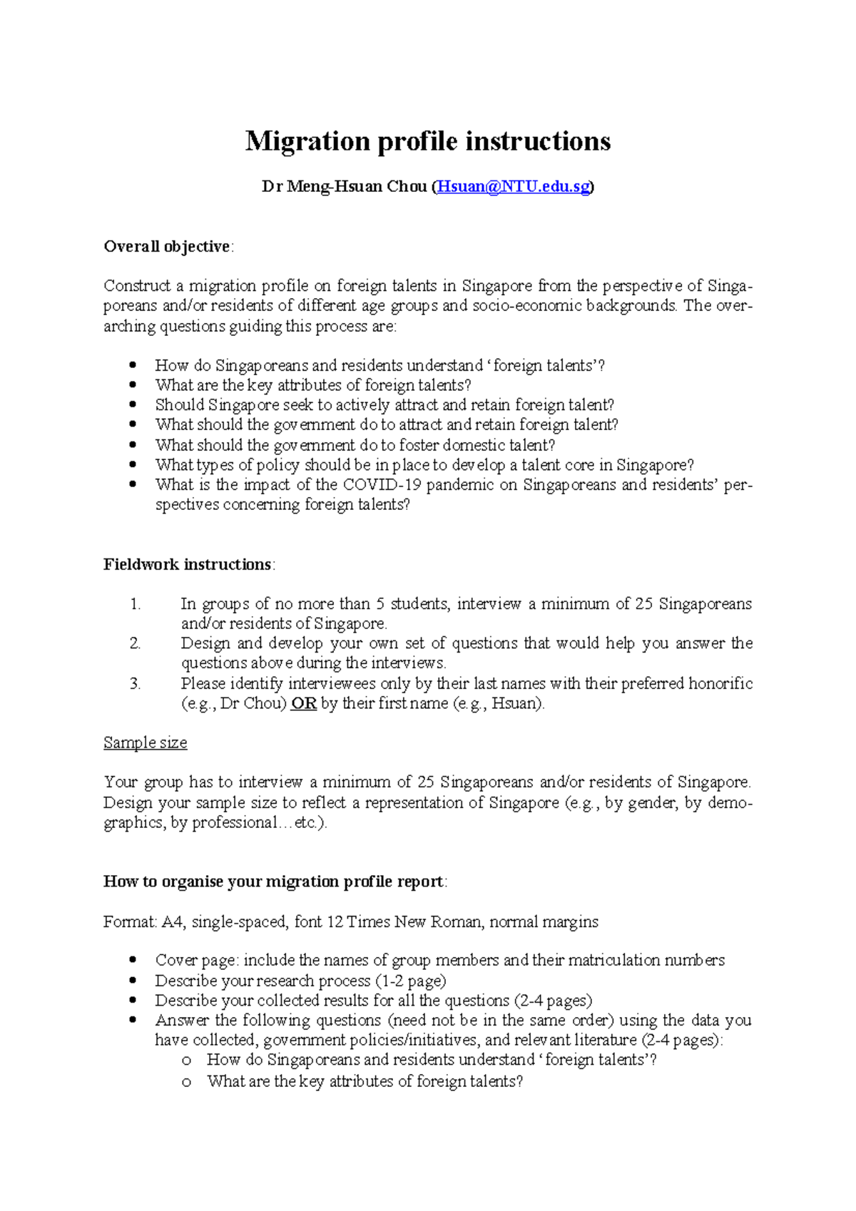 2022 Migration Profile instructions - Migration profile instructions Dr ...
