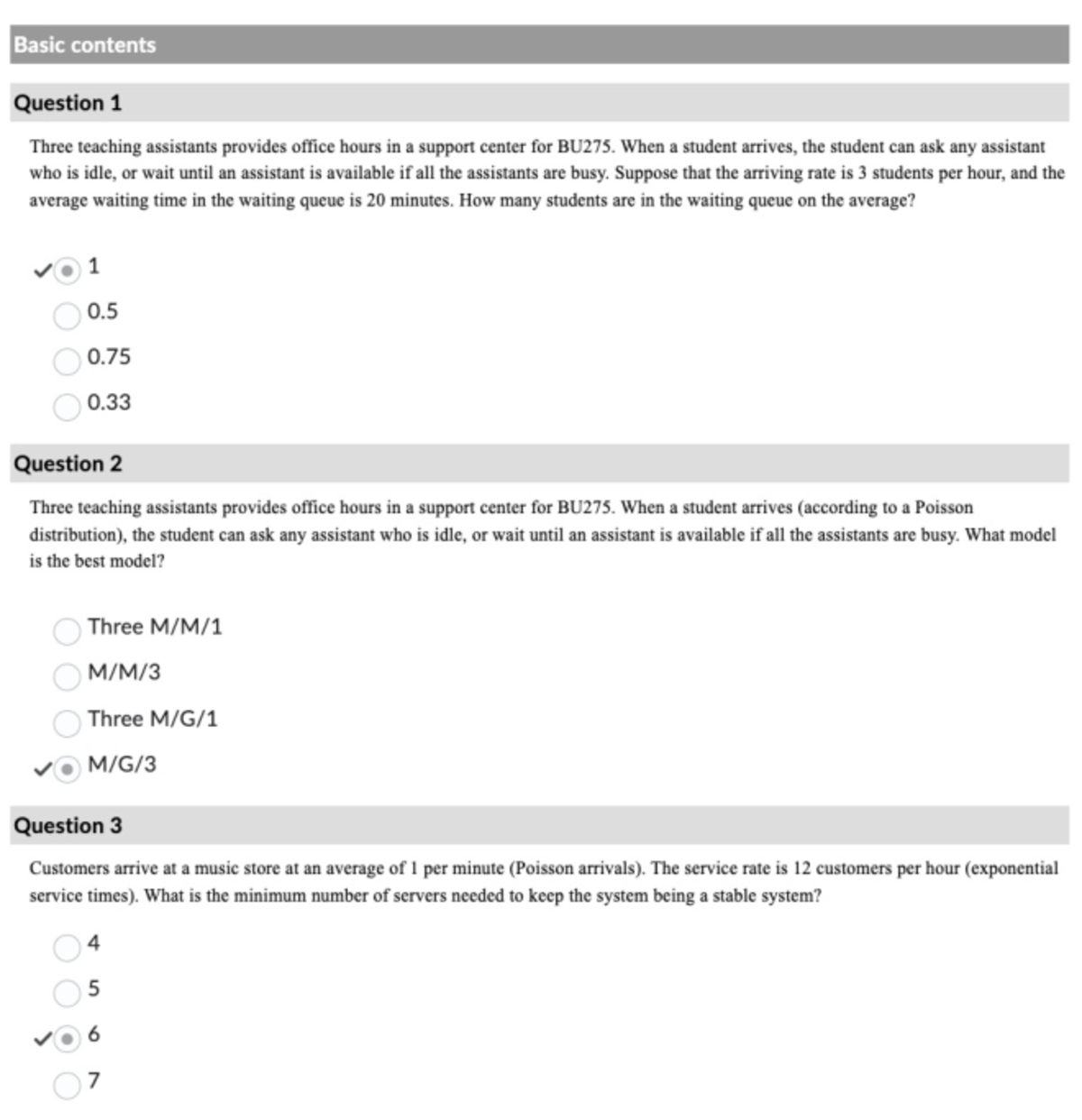 bu275 quiz answers - Basic contents Question 1 Three teaching ...