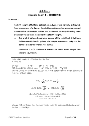 MCD2080 Exam T1 2022 Sample-Questions - BUSINESS STATISTICS - MCD ...