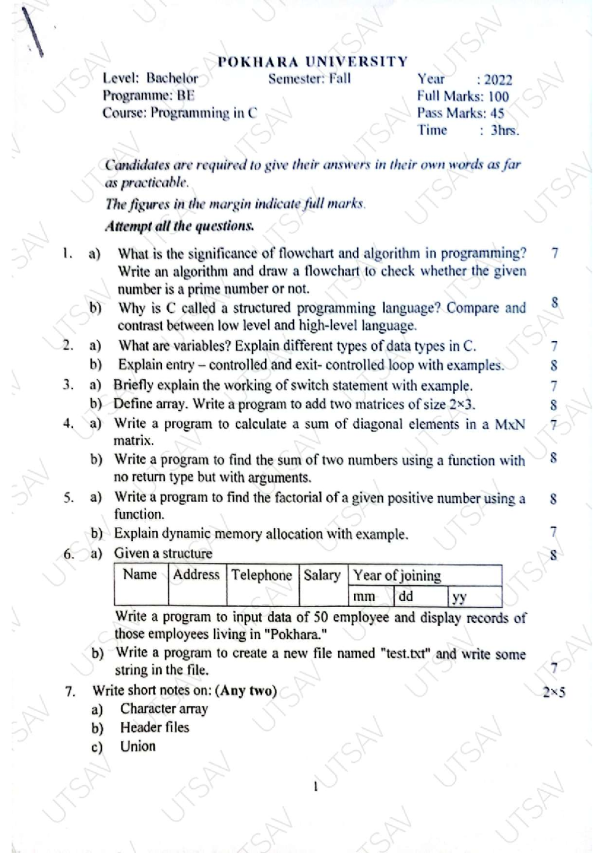 Past-Questions compressed 1 - programming in c - Studocu