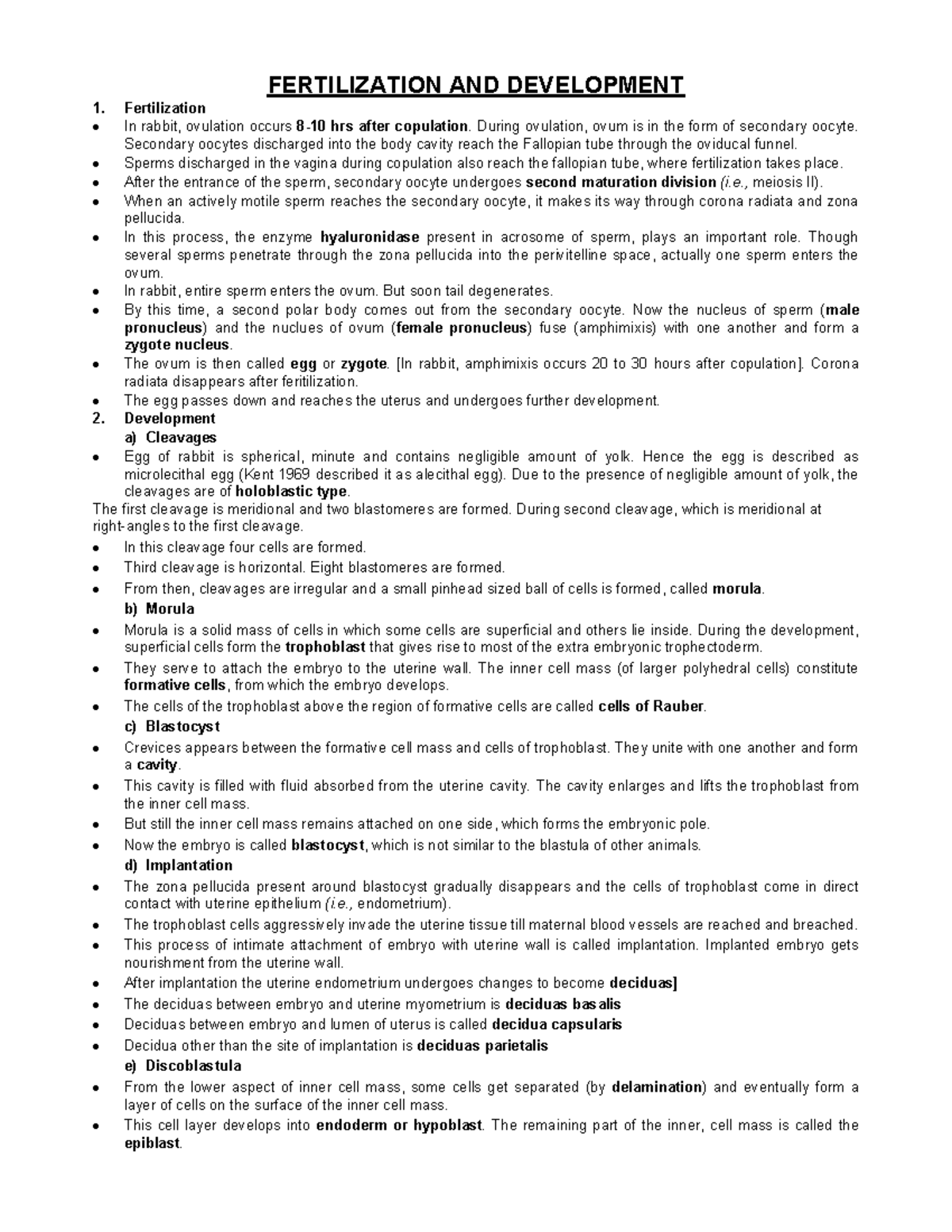 56504 6Rabbit- Fertilization AND Development - FERTILIZATION AND ...