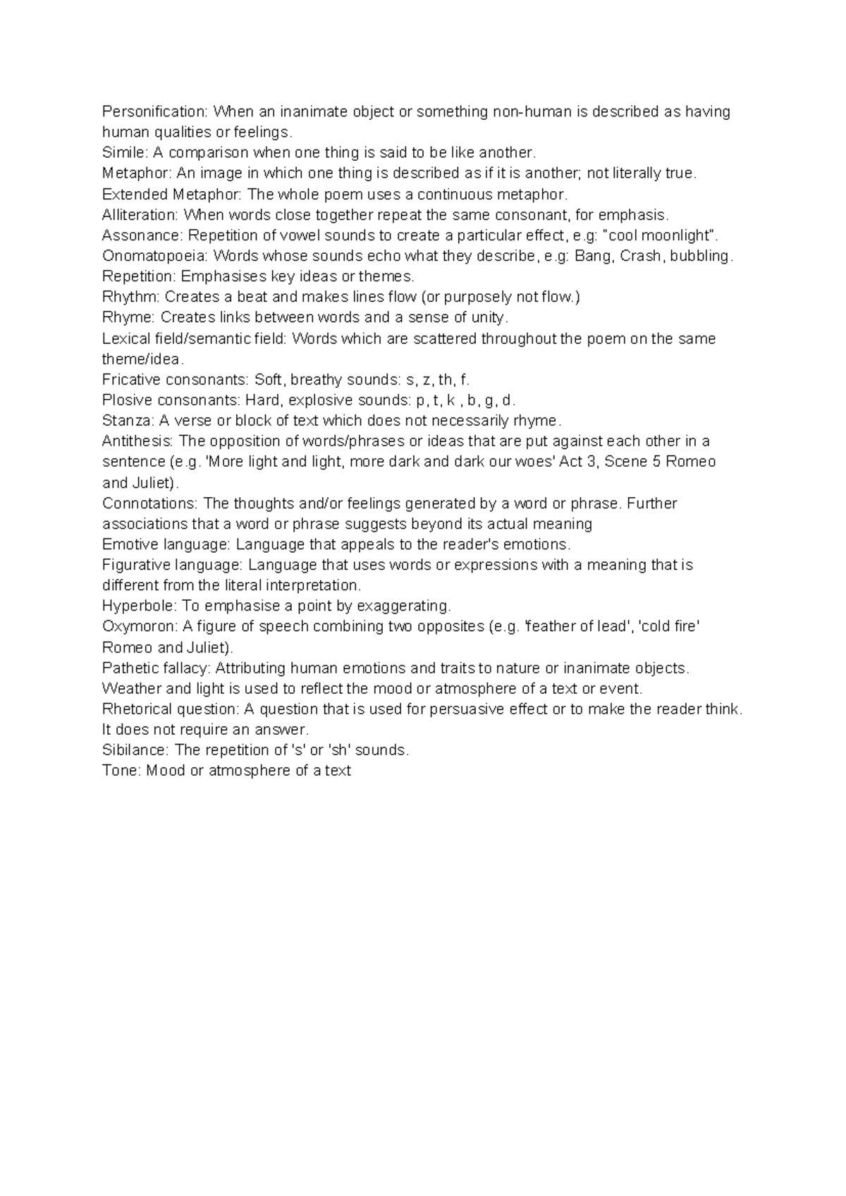 Key Terms - Summary English Language Teaching Methods - Personification ...