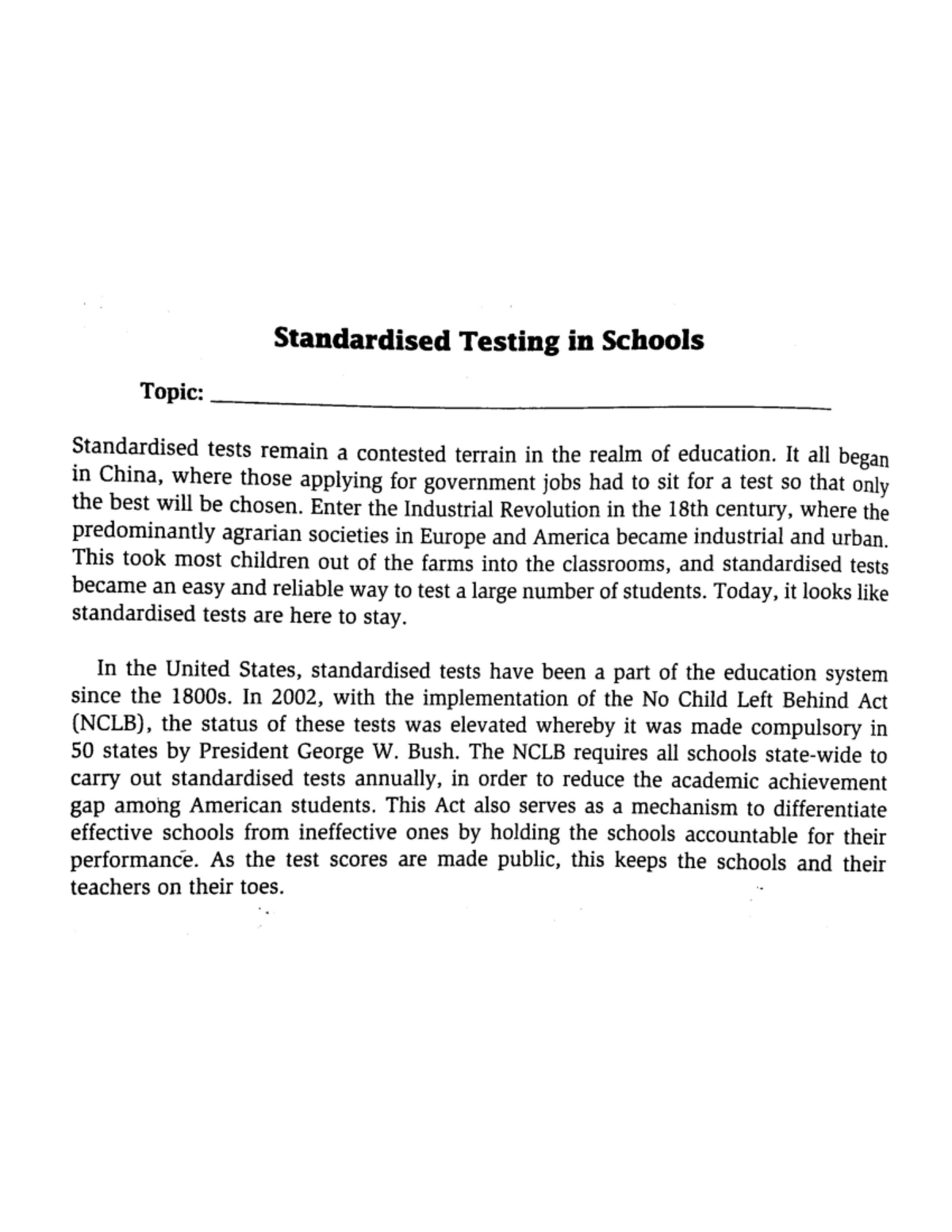 2. Topic AND MAIN IDEA ( Exercise 1) - Logistics of Humanitarian ...