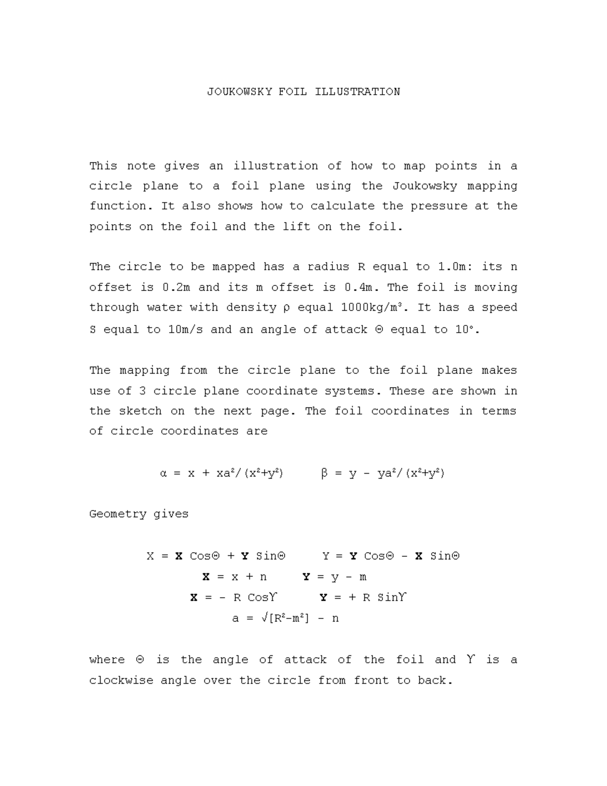 MAP - lec - JOUKOWSKY FOIL ILLUSTRATION This note gives an illustration ...