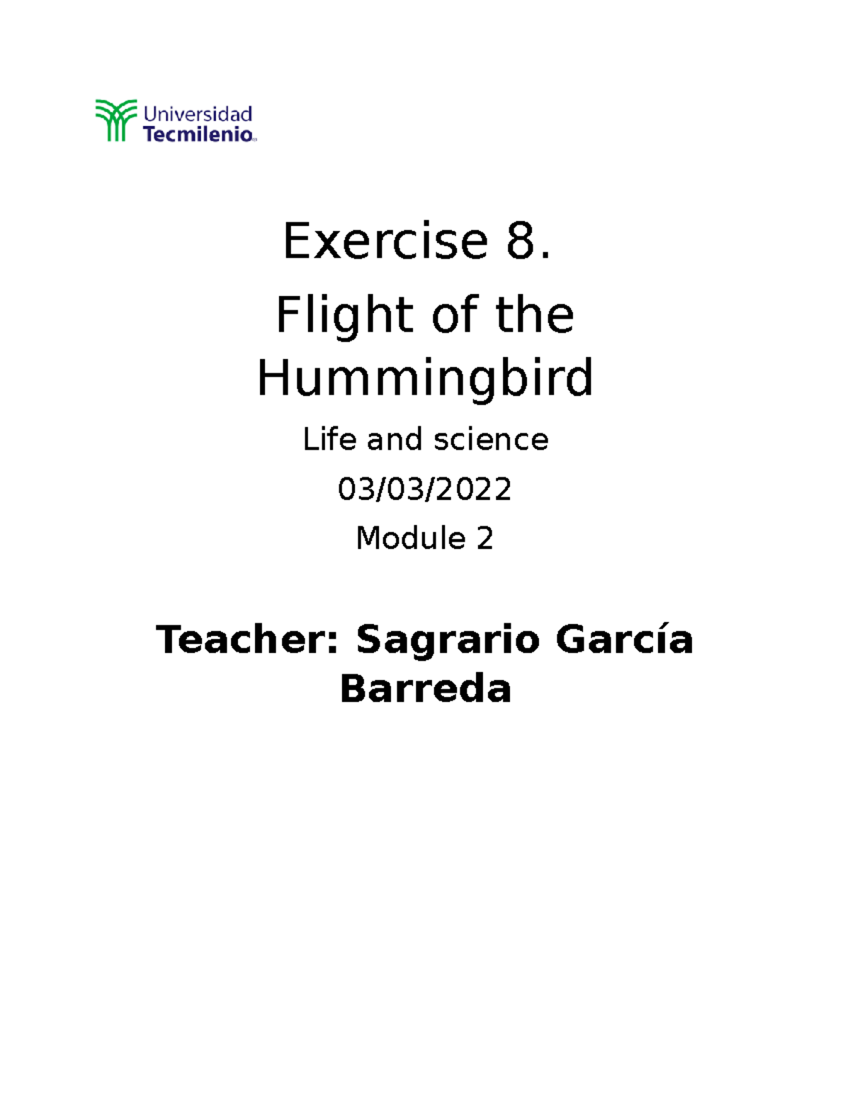 Ex.8. Diana Laura Gómez Valenzuela 2ndo mod - Exercise 8. Flight of the ...