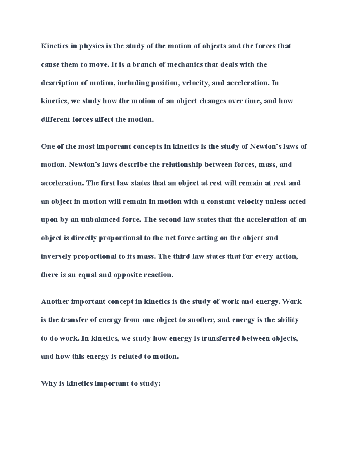 Kinetics Notes and Practice Problems - Kinetics in physics is the study ...