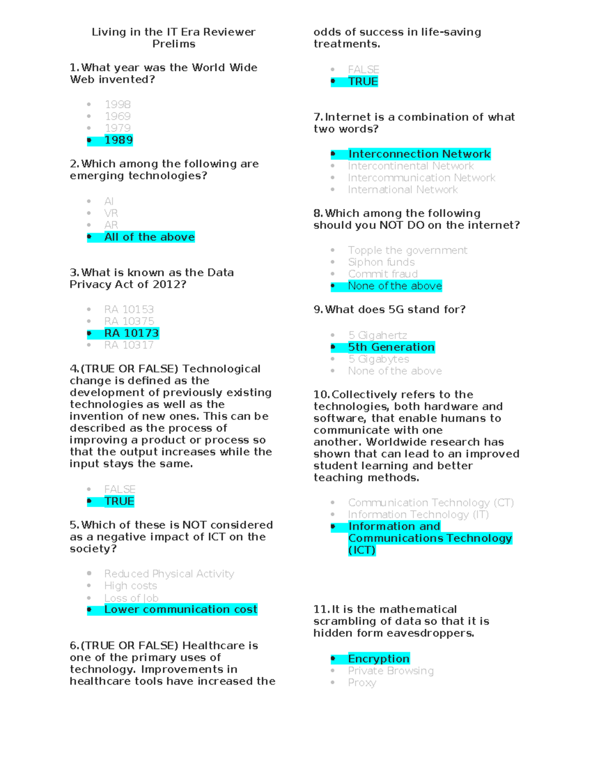 Living in the IT Era Reviewer - Living in the IT Era Reviewer Prelims 1 ...