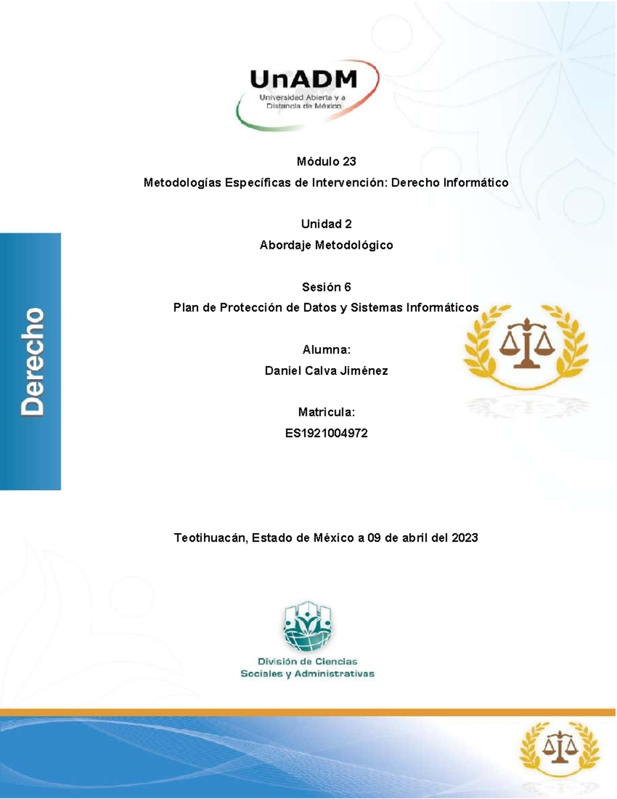 M23 DI U2 S6 DACJ - actividades y avance del proyecto de intervencion ...