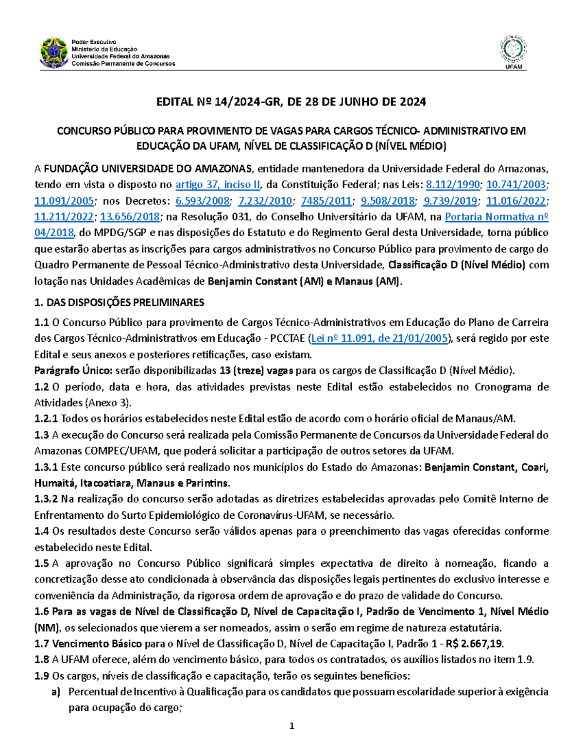 Edital 14 de 2024 - Dggdd - EDITAL Nº 14/2024-GR, DE 28 DE JUNHO DE ...