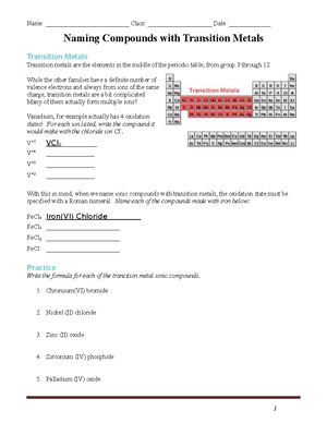 Periodic table assignment and worksheet - Regular aggregation of ...