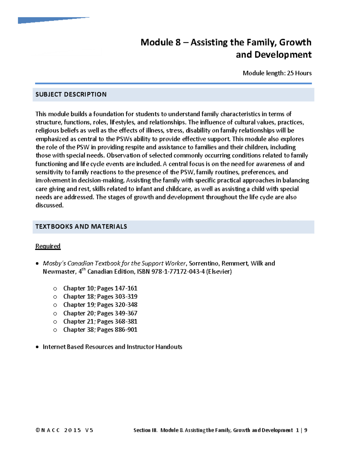 III-8 Assisting the Family - Module 8 – Assisting the Family, Growth ...