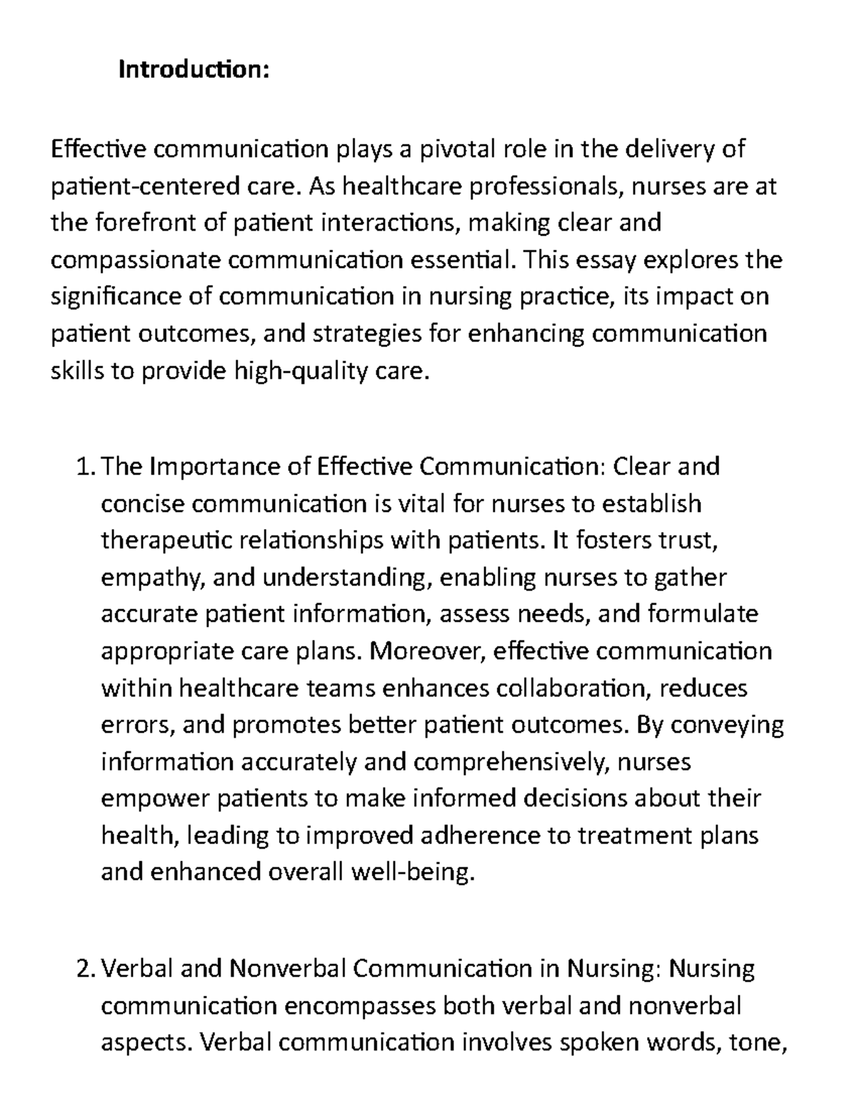 Enhancing Nursing Communication Skills - Introduction: Effective ...