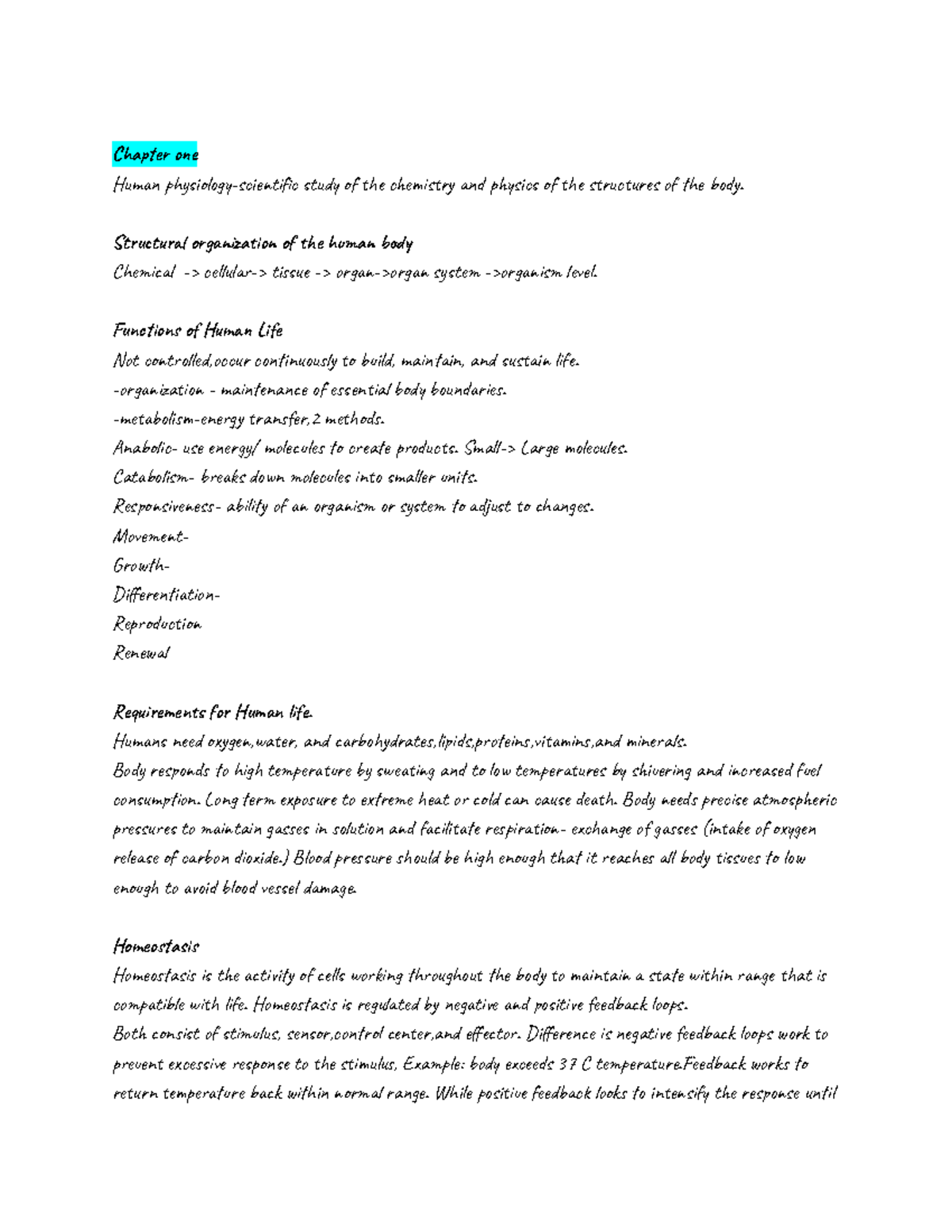 Chapter one and chapter two anatomy and physiology - Char e Hum hil ...