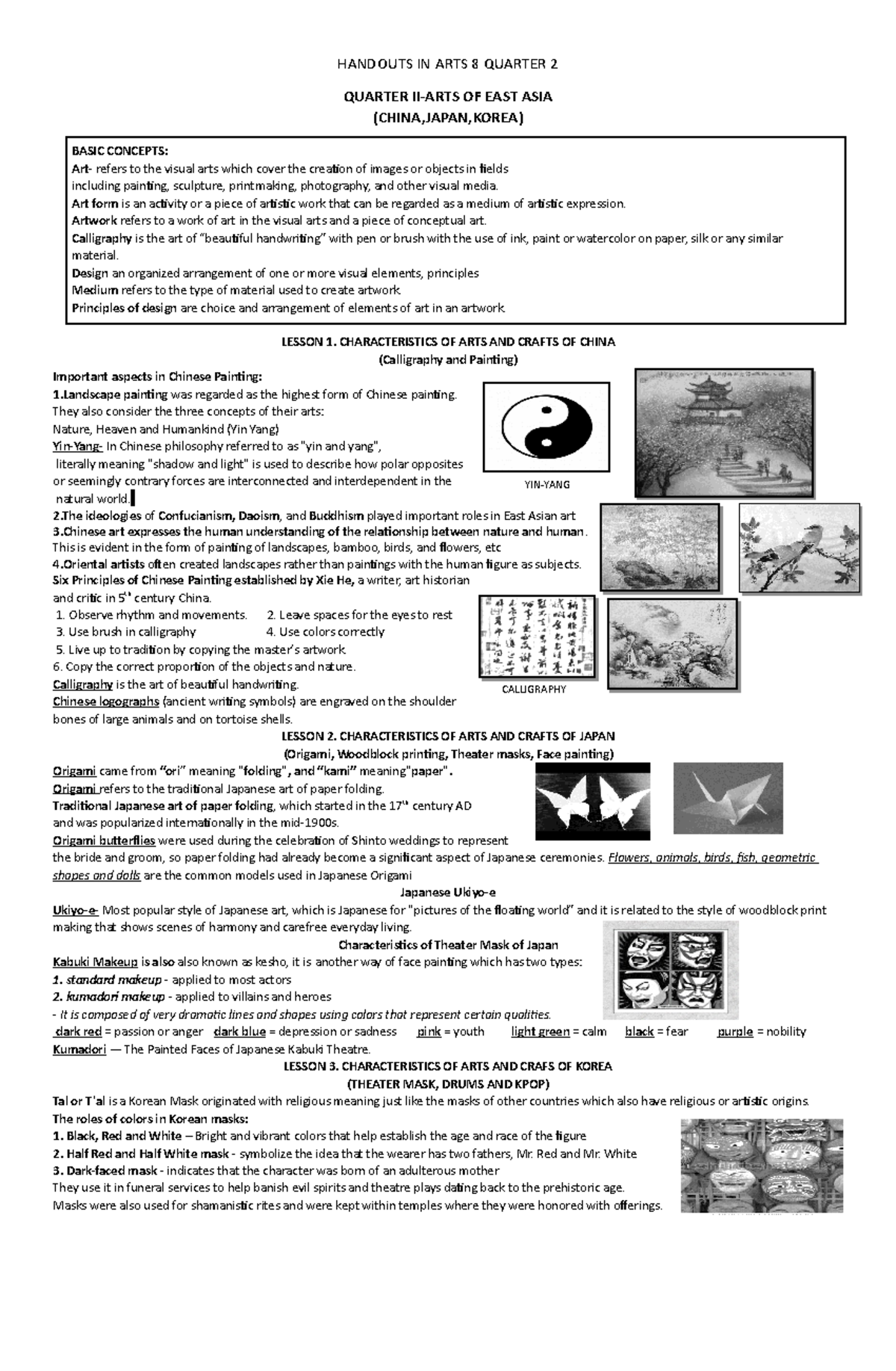 Handouts IN ARTS 8 Quarter 2 - 2 page - HANDOUTS IN ARTS 8 QUARTER 2 ...