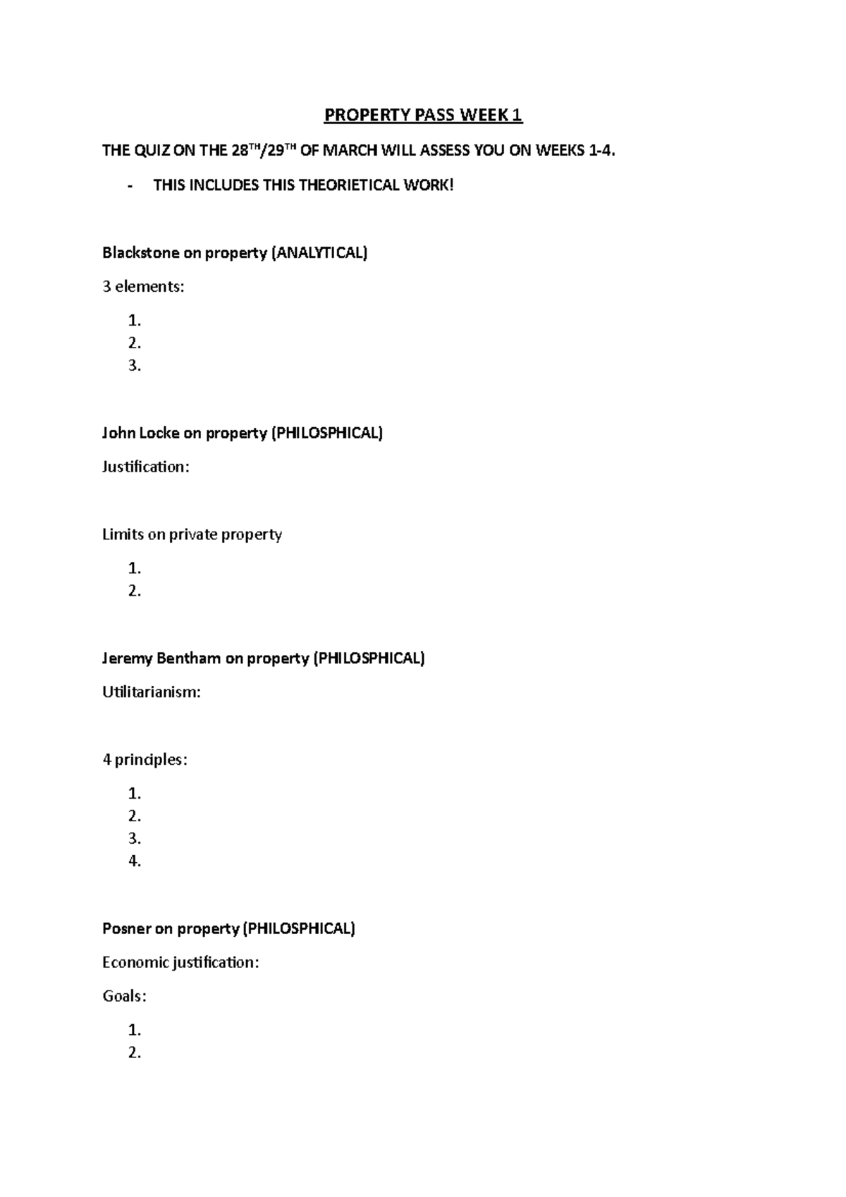 Property PASS Session 1 - PROPERTY PASS WEEK 1 THE QUIZ ON THE 28TH ...