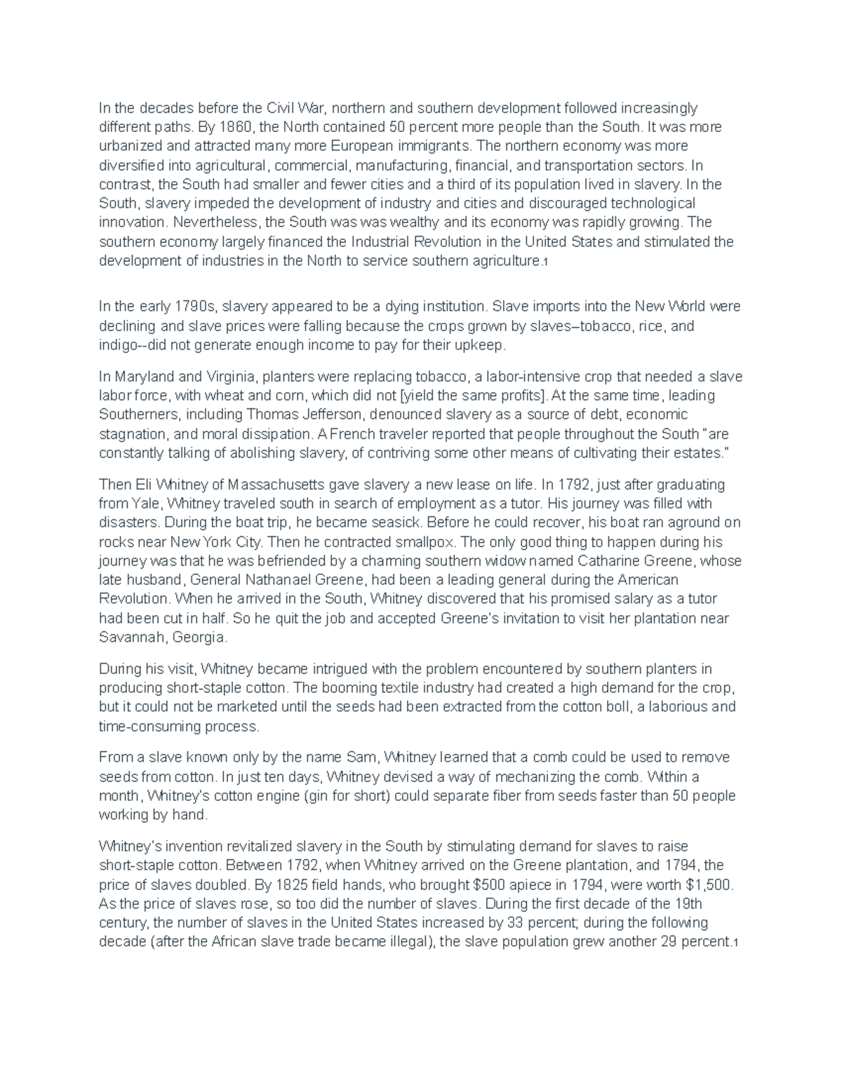 Chapter 12 The Cotton Revolution - In the decades before the Civil War ...