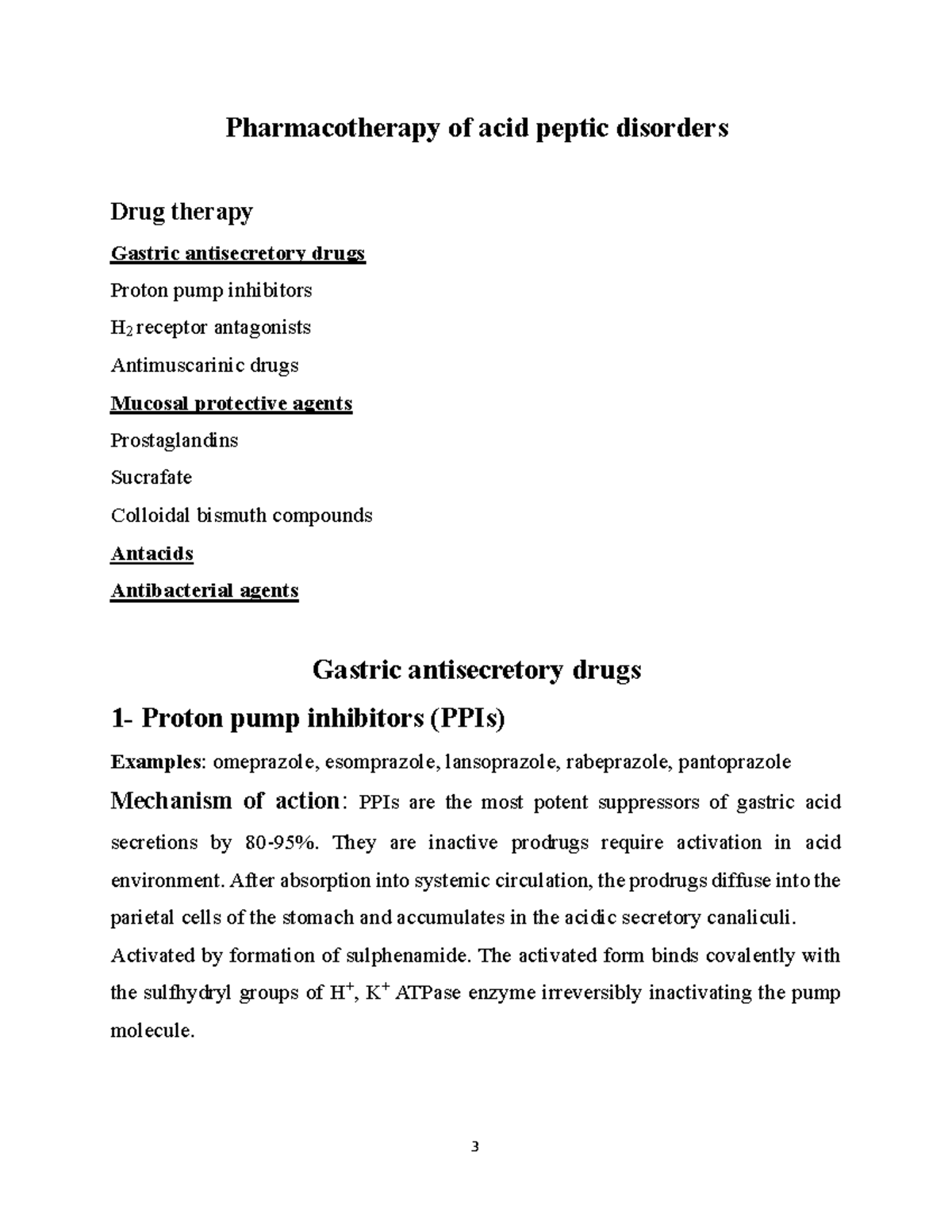 GIT Pharma-Gastric antisecretory drugs - Pharmacotherapy of acid peptic ...