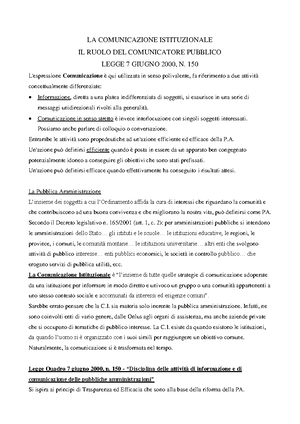 Tecniche DI Scrittura DEI Testi Istituzionali - TECNICHE DI SCRITTURA ...