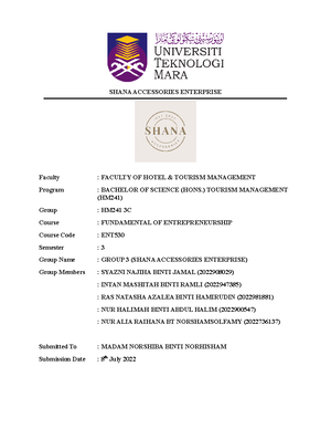 Case study ENT530 Group Assignment - CASE STUDY: COMPANY ANALYSIS ...