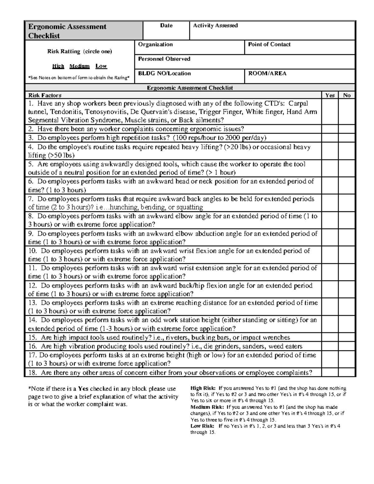Fy14 sh-26336-sh4 Ergonomic-Assessment-Checklist - Ergonomic Assessment ...