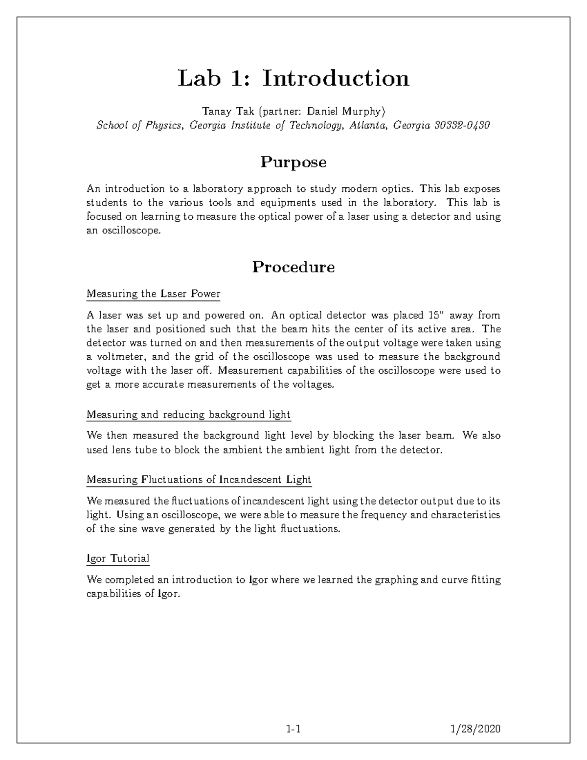 Lab 1 Grade A Lab 1 Introduction Tanay Tak Partner Daniel